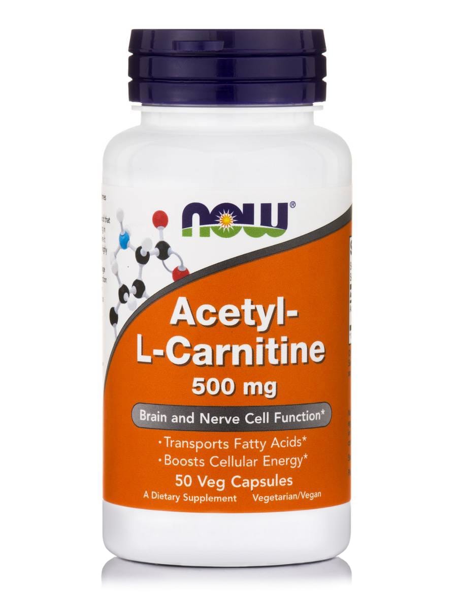 NOW Foods Acetyl-L Carnitine 500mg 50 Φυτικές Κάψουλες | onpharm.gr